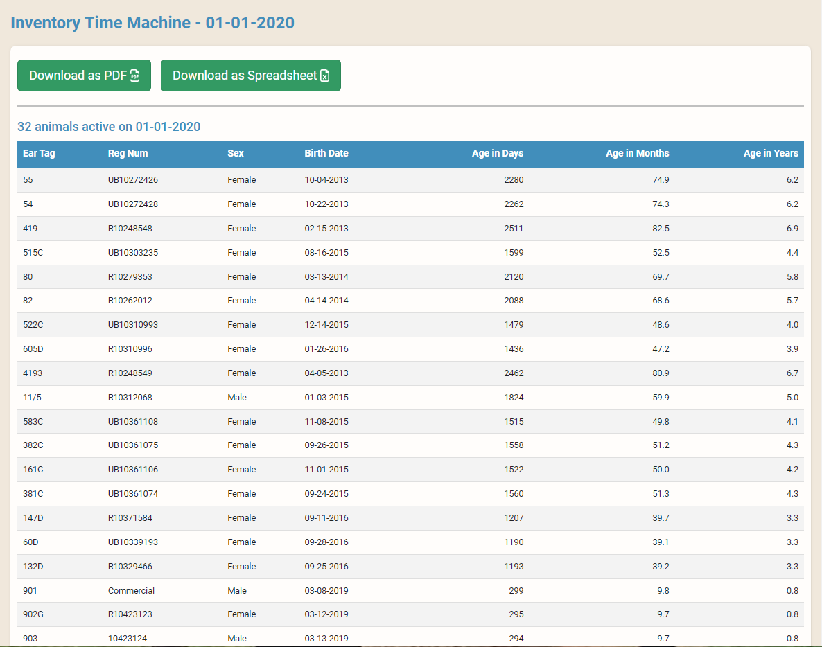 View Historical Inventories with the Inventory Time Machine - CattleMax